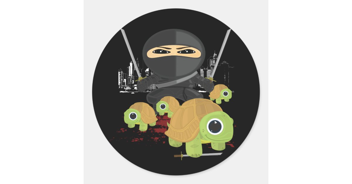 Ninja with Turtles Classic Round Sticker | Zazzle
