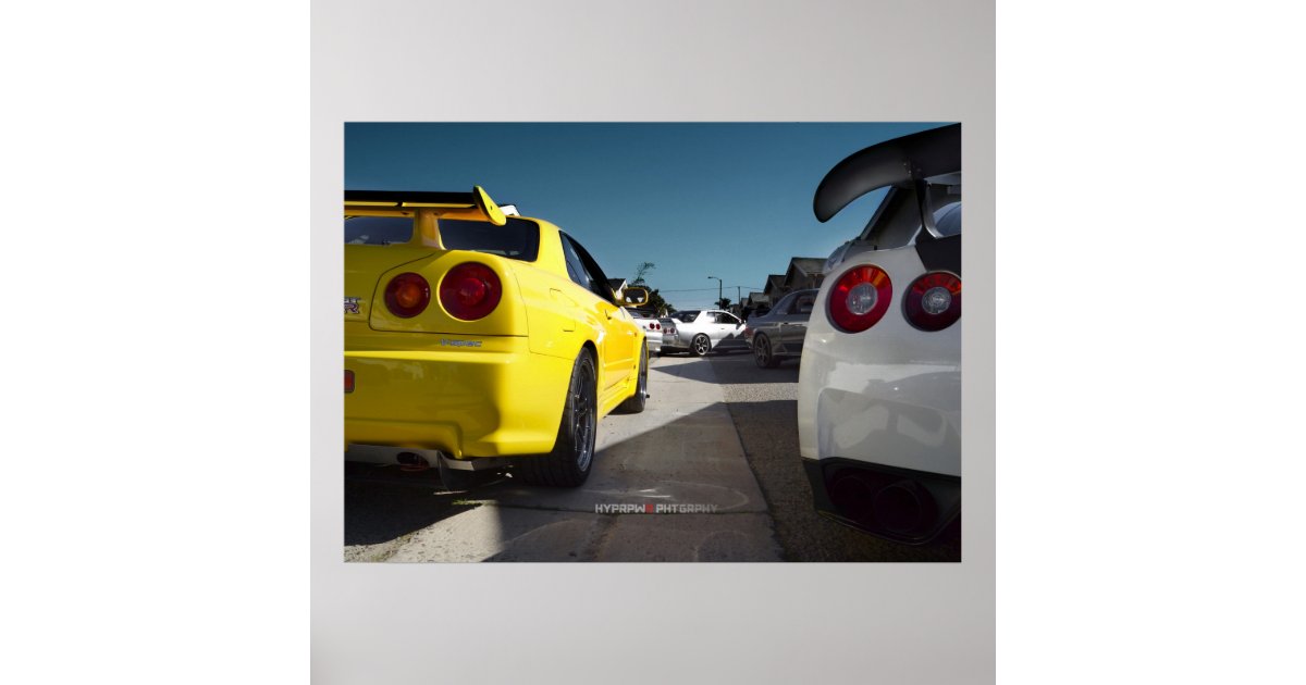 Nissan Skyline R34, R33, R32, R35, Hakosuka GT-R Poster | Zazzle