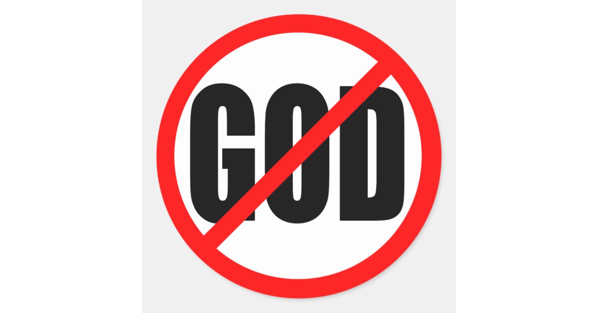 "NO GOD" CLASSIC ROUND STICKER | Zazzle
