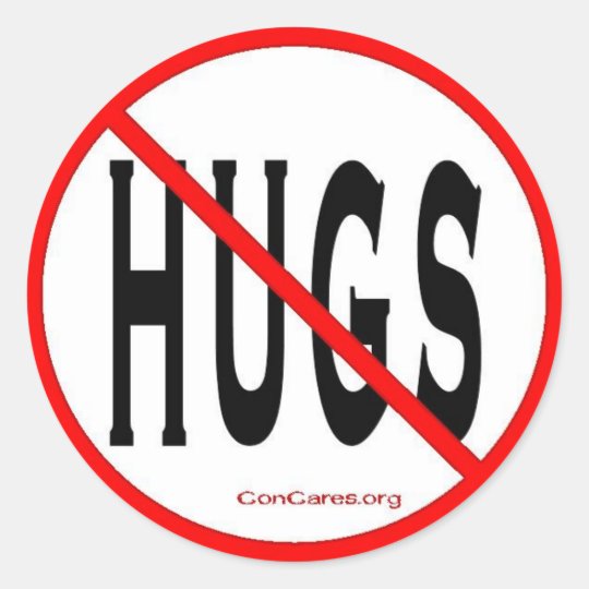 No Hugs-Large 3" stickers-Sheet of 6 Classic Round Sticker | Zazzle.co.uk