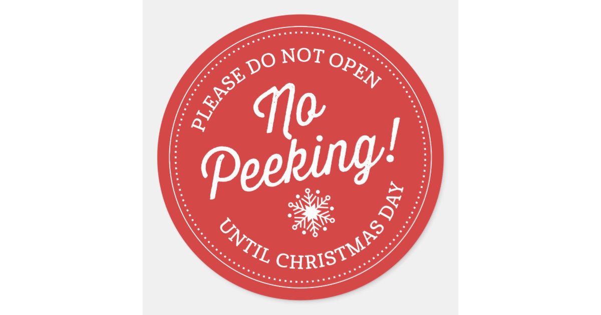 No Peeking! Christmas Stickers | Zazzle