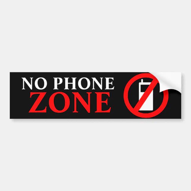 No Phone Zone Bumper Sticker | Zazzle