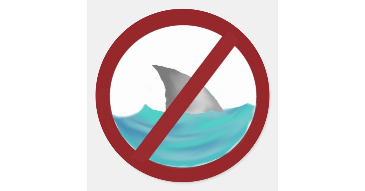 No Sharks Allowed Classic Round Sticker | Zazzle