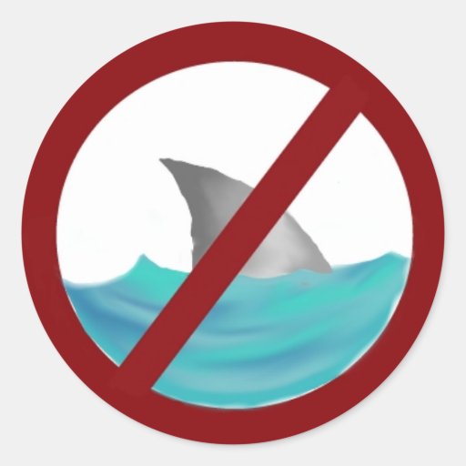 No Sharks Allowed Classic Round Sticker | Zazzle