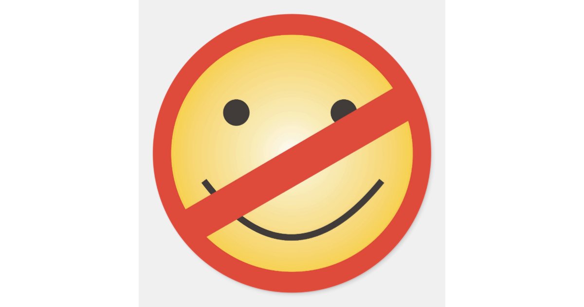 No Smile Zone Classic Round Sticker | Zazzle
