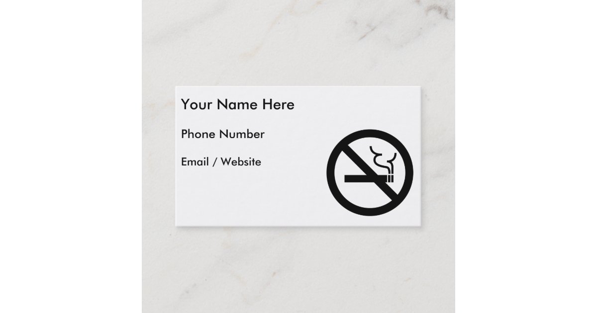 No Smoking Symbol Business Card | Zazzle
