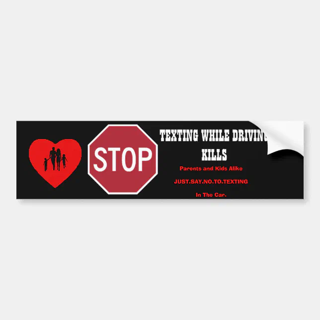 No Texting and Driving Bumper Sticker | Zazzle