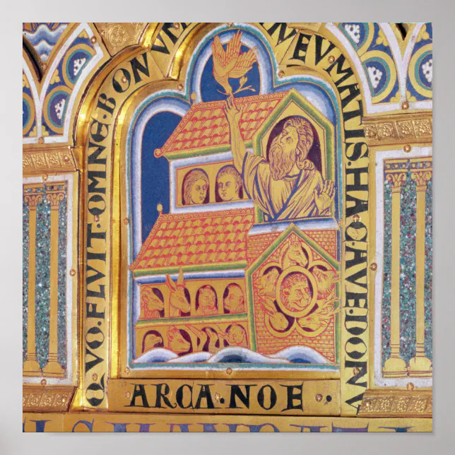 Noah and Ark, detail one of panels Verduner Poster | Zazzle