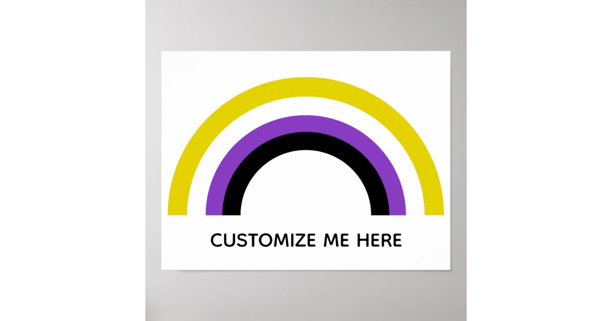 Non-Binary Rainbow Non Binary Pride Flag Custom Poster | Zazzle