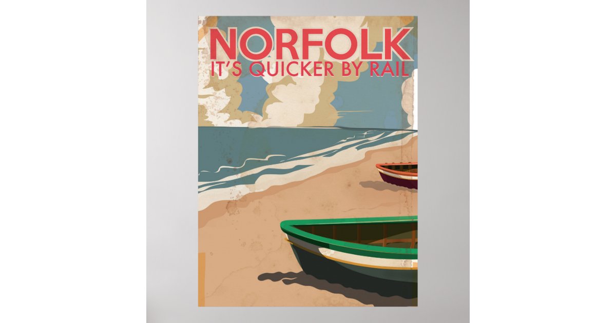 Norfolk, England Vintage Travel Poster | Zazzle