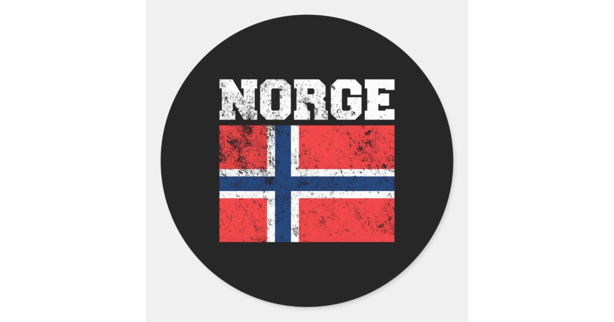 Norge Flag Norwegian Flag Classic Round Sticker | Zazzle