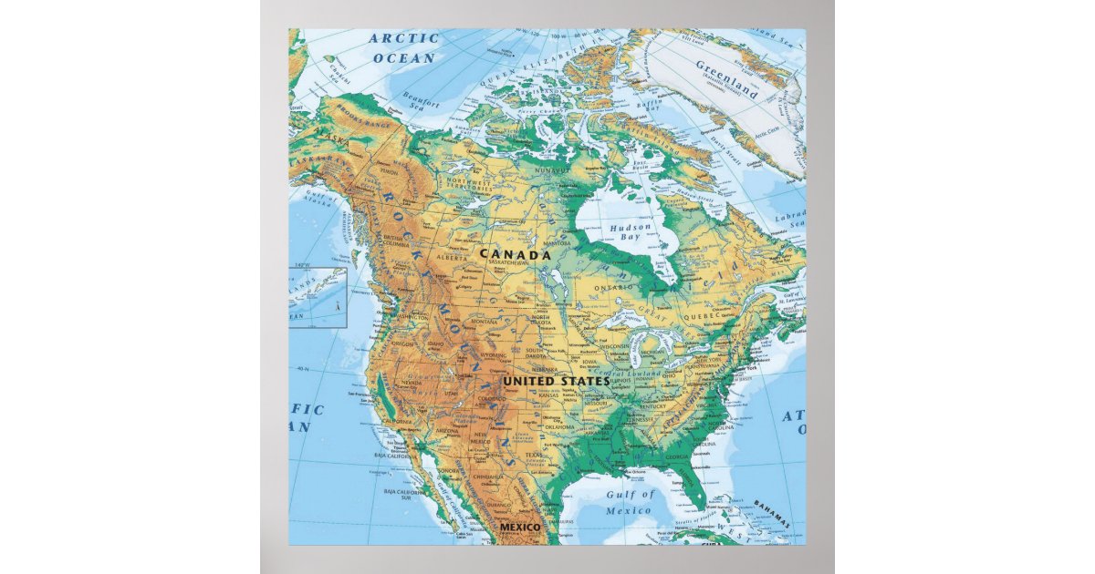 North America Map Poster | Zazzle