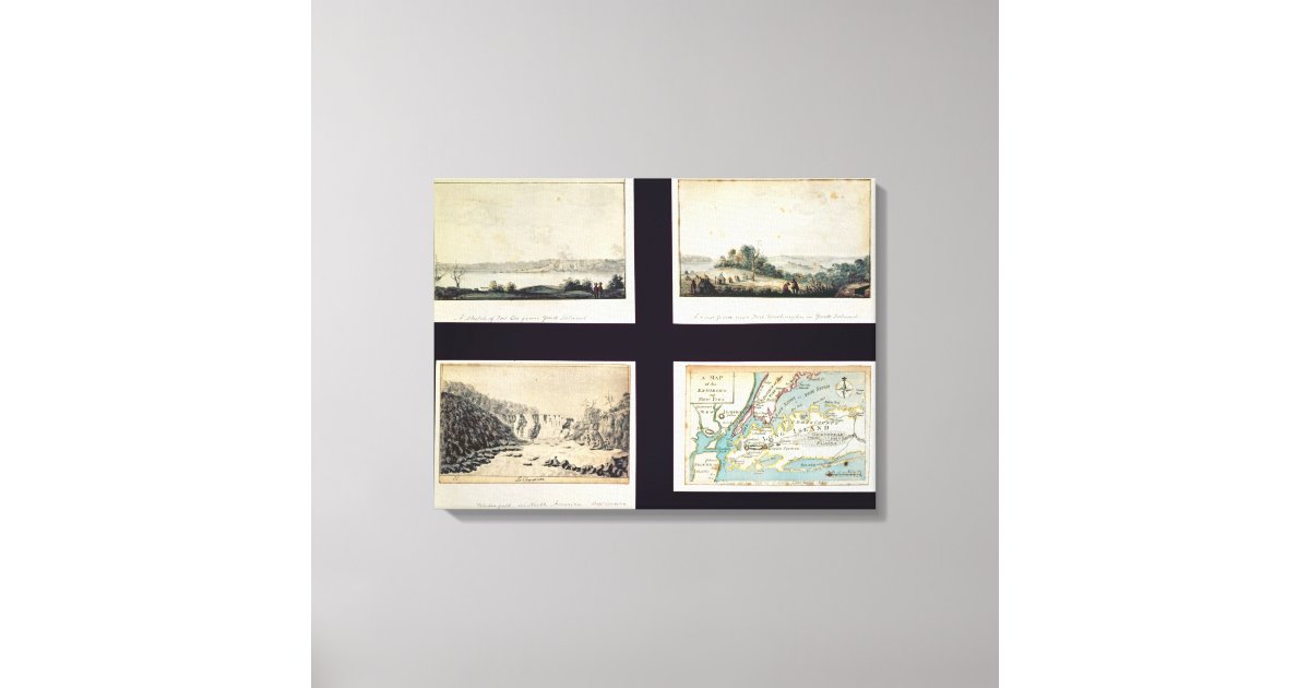 North American Scenes and a map of New York Canvas Print | Zazzle