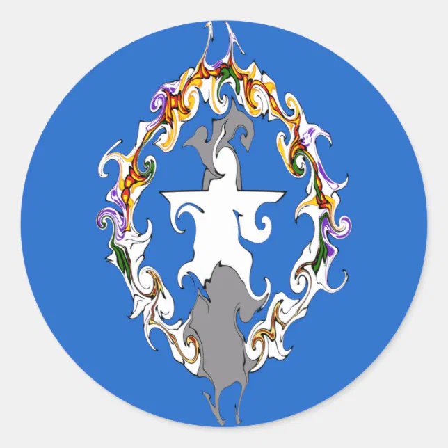Northern Marianas Gnarly Flag Classic Round Sticker | Zazzle