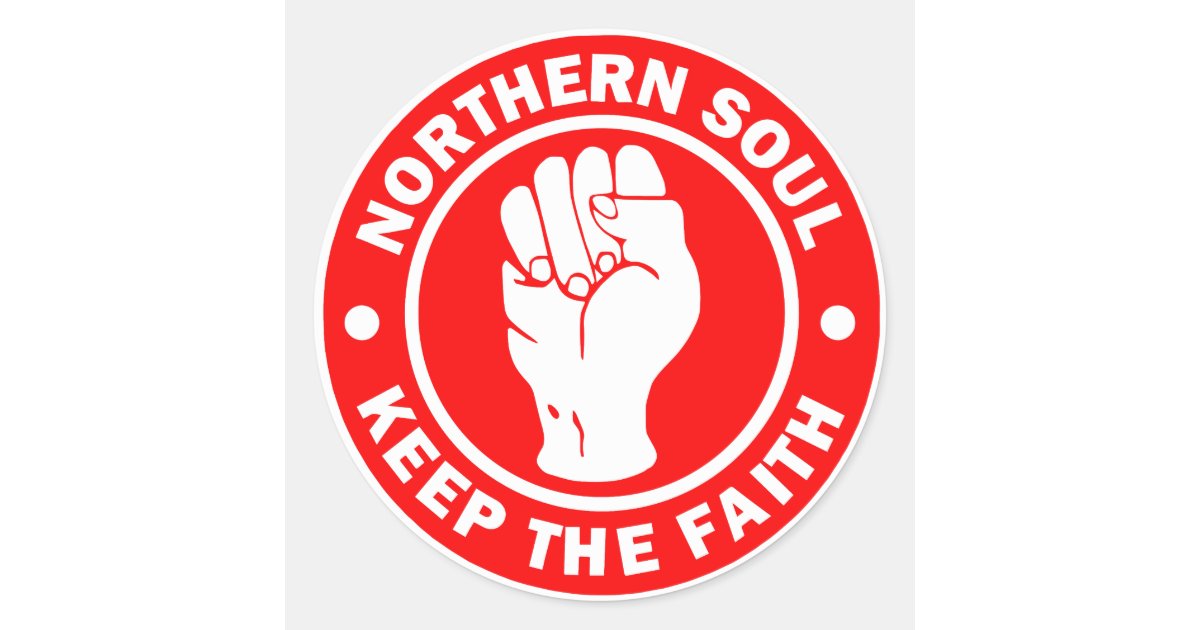 northern soul Logo Red Classic Round Sticker | Zazzle