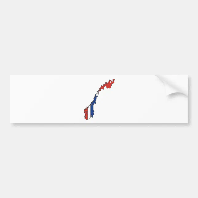 Norway Flag Map full size Bumper Sticker | Zazzle
