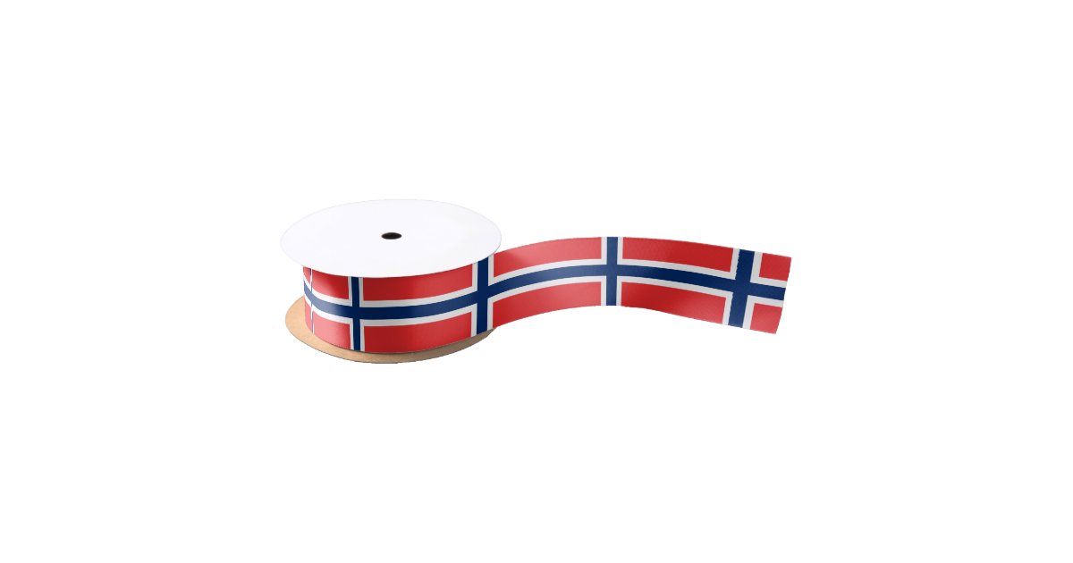Norwegian Flag & Norway travel, holiday/sport fans Satin Ribbon | Zazzle