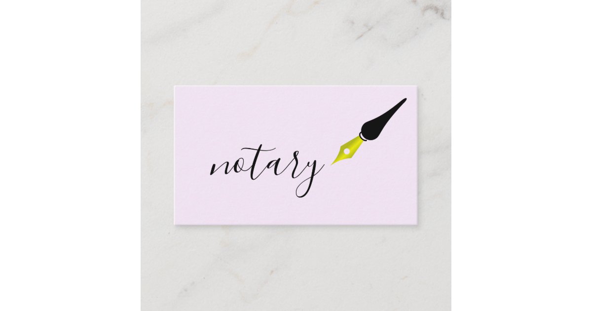 Notary Agent Pen Logo Freelance Calligraphy Writer Business Card | Zazzle