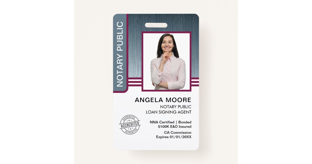 Notary Public Badges ID Badge | Zazzle