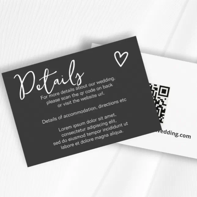 Nothing Fancy Just Love Simple QR Code Enclosure Card | Zazzle