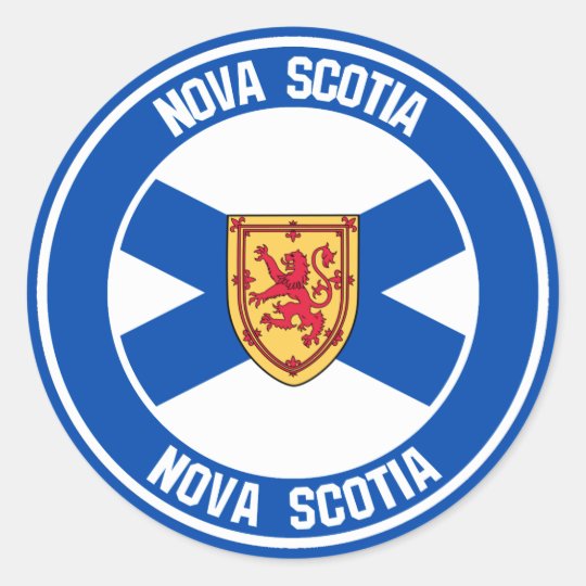 Nova Scotia Round Emblem Classic Round Sticker | Zazzle.co.uk
