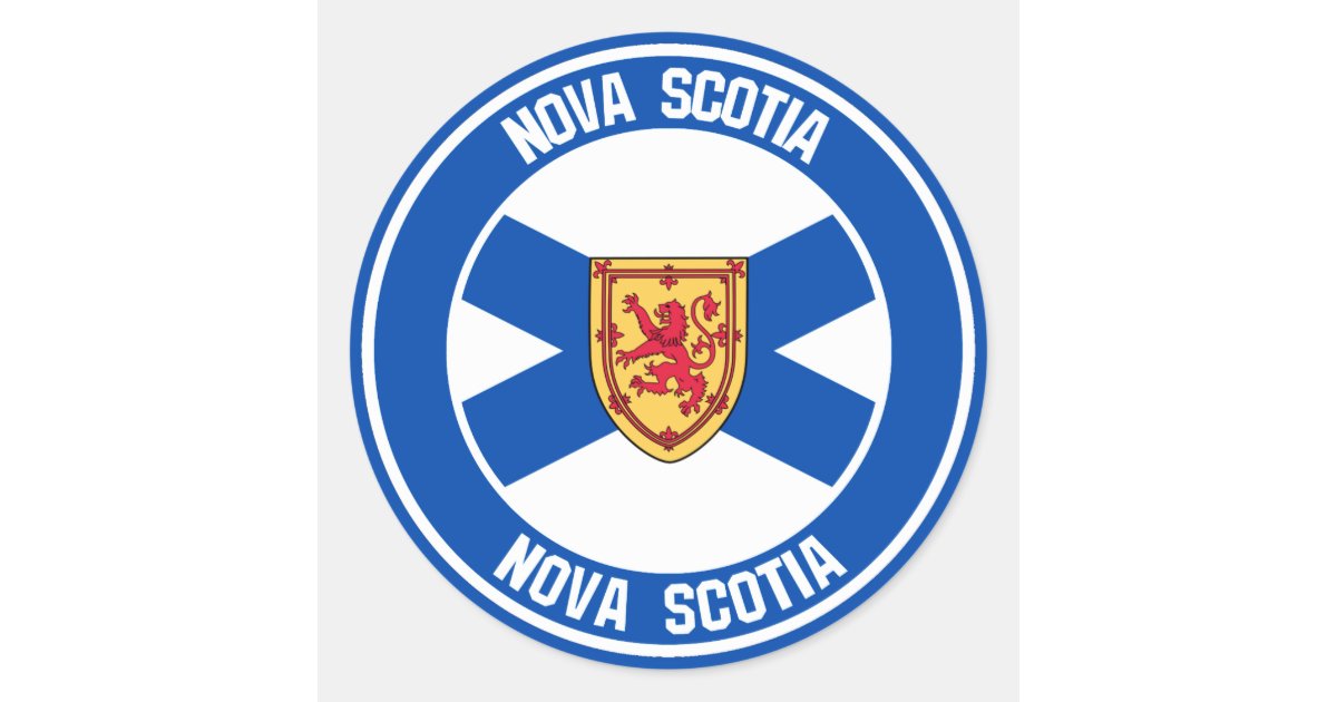 Nova Scotia Round Emblem Classic Round Sticker | Zazzle