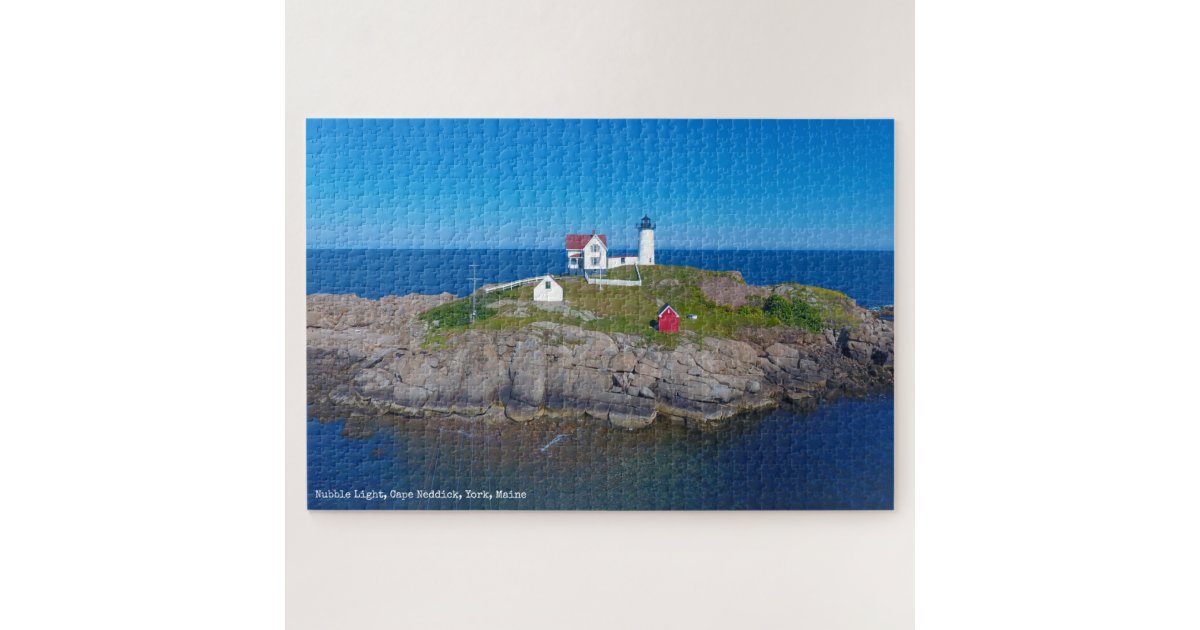 Nubble Atlantic Ocean Maine Lighthouse Jigsaw Puzzle | Zazzle