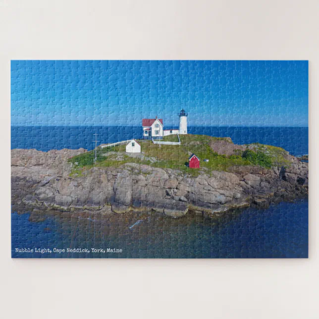 Nubble Atlantic Ocean Maine Lighthouse Jigsaw Puzzle | Zazzle