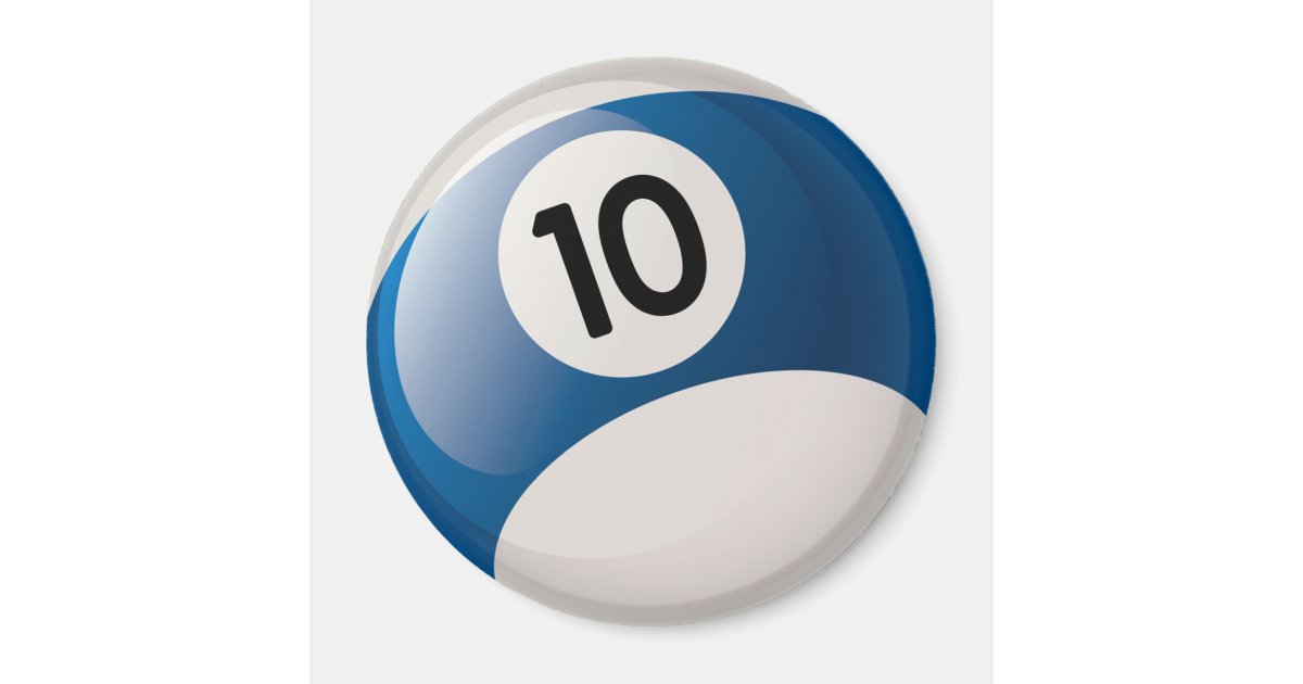 NUMBER 10 BILLIARDS BALL MAGNET | Zazzle