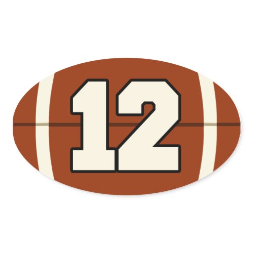 Number 12 Football Sticker. | Zazzle