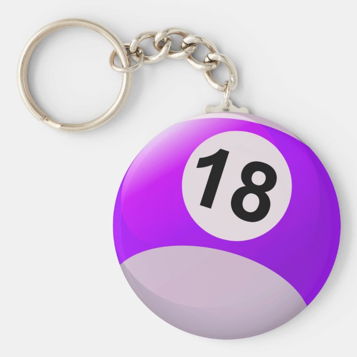 Number 18 Billiards Ball Key Ring | Zazzle.co.uk