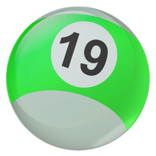 Number 19 Billiards Ball Party Plates | Zazzle