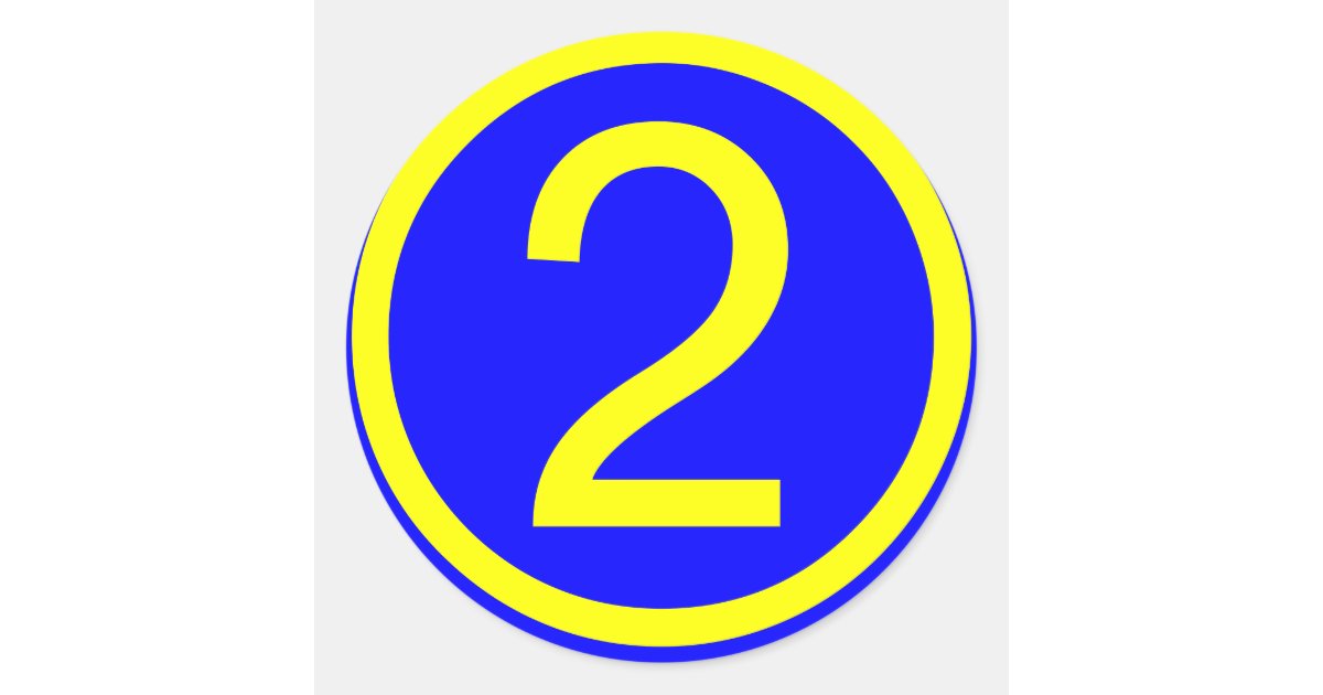 number 1 in a circle, blue background classic round sticker | Zazzle