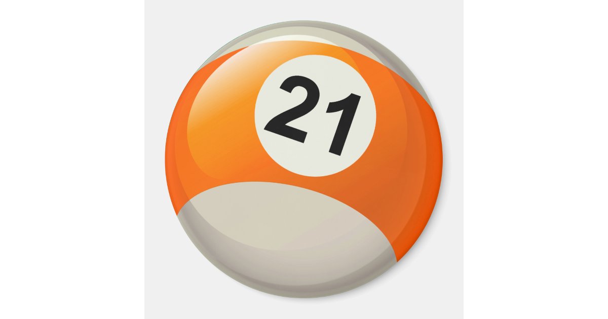 Number 21 Billiards Ball Magnet | Zazzle