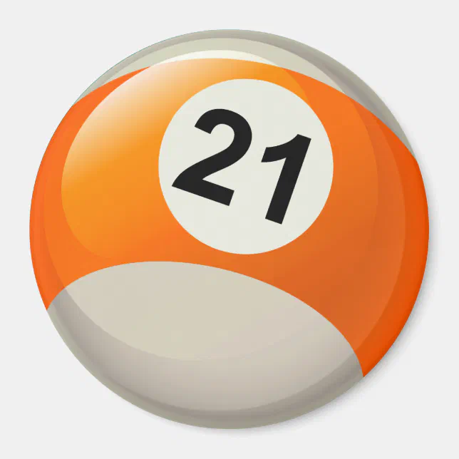 Number 21 Billiards Ball Magnet | Zazzle