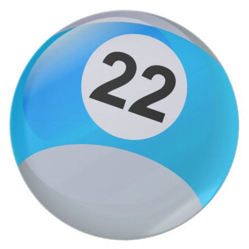 Number 22 Billiards Ball Dinner Plates | Zazzle