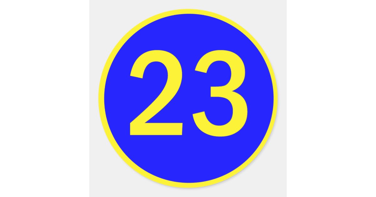 number 23 in a circle classic round sticker | Zazzle