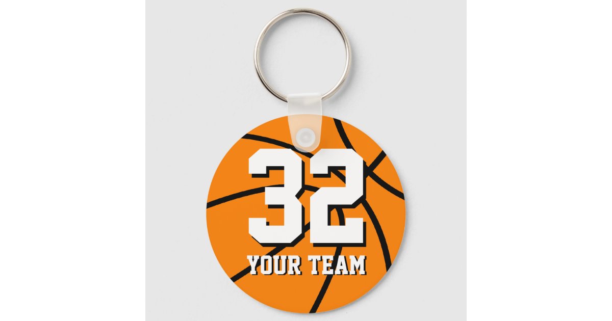 Number 32 basketball keychains | Personalizable | Zazzle