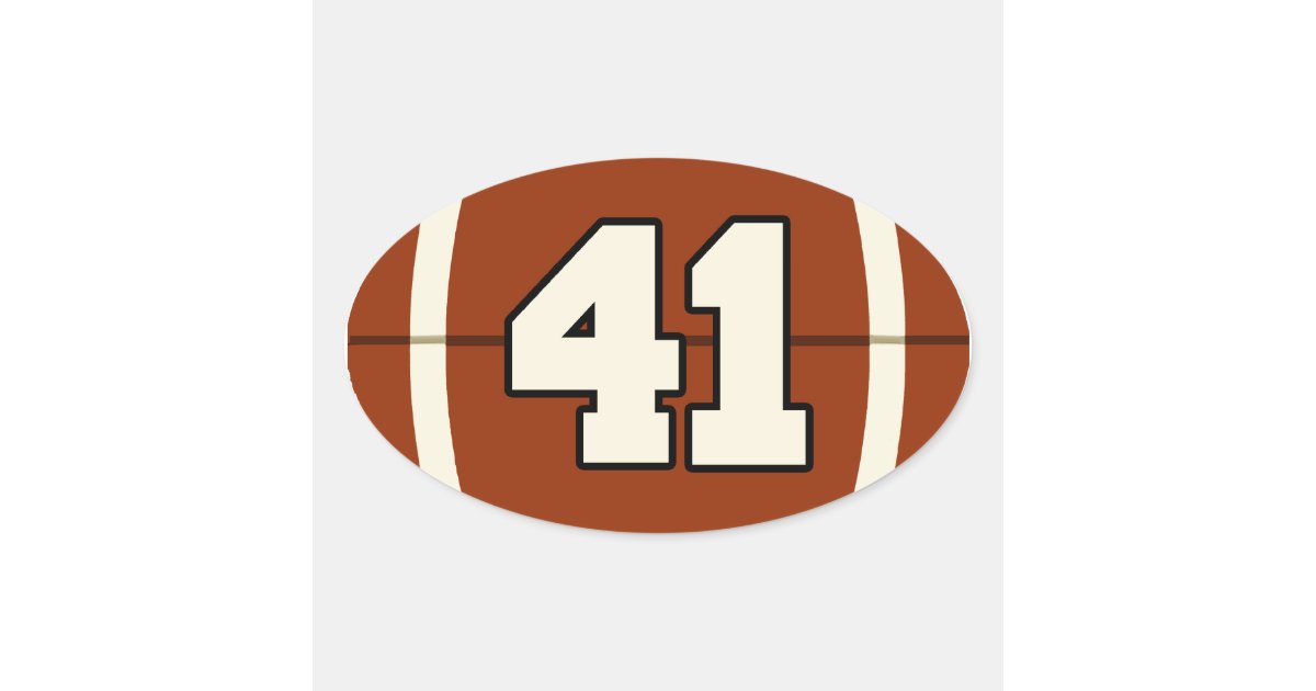 Number 41 Football Sticker | Zazzle