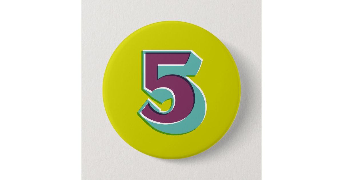Number 5 Badge | Zazzle