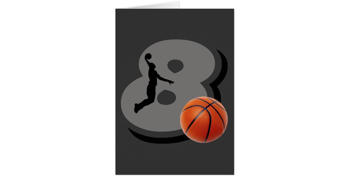 Number 8 Basketball Player Greeting Card | Zazzle
