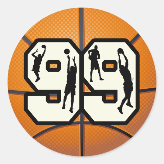 Number 99 Basketball Classic Round Sticker | Zazzle.co.uk