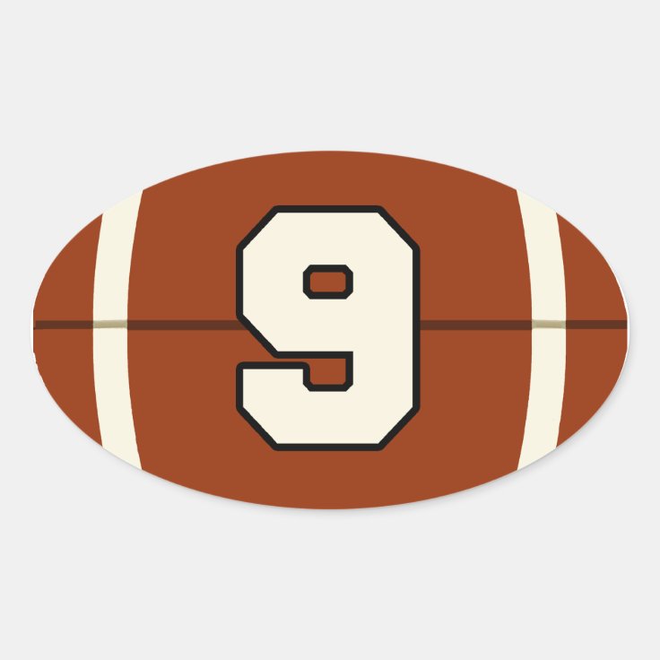 Number 9 Football Sticker | Zazzle