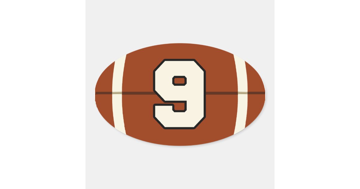 Number 9 Football Sticker | Zazzle