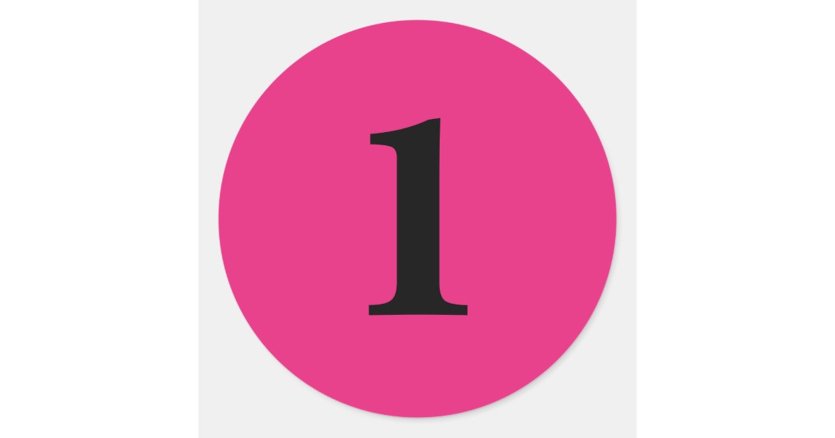 Number One Planning Supplies Simple 1 Pink Black Classic Round Sticker number-one-planning-supplies-simple-1-pink-black-classic-round-sticker