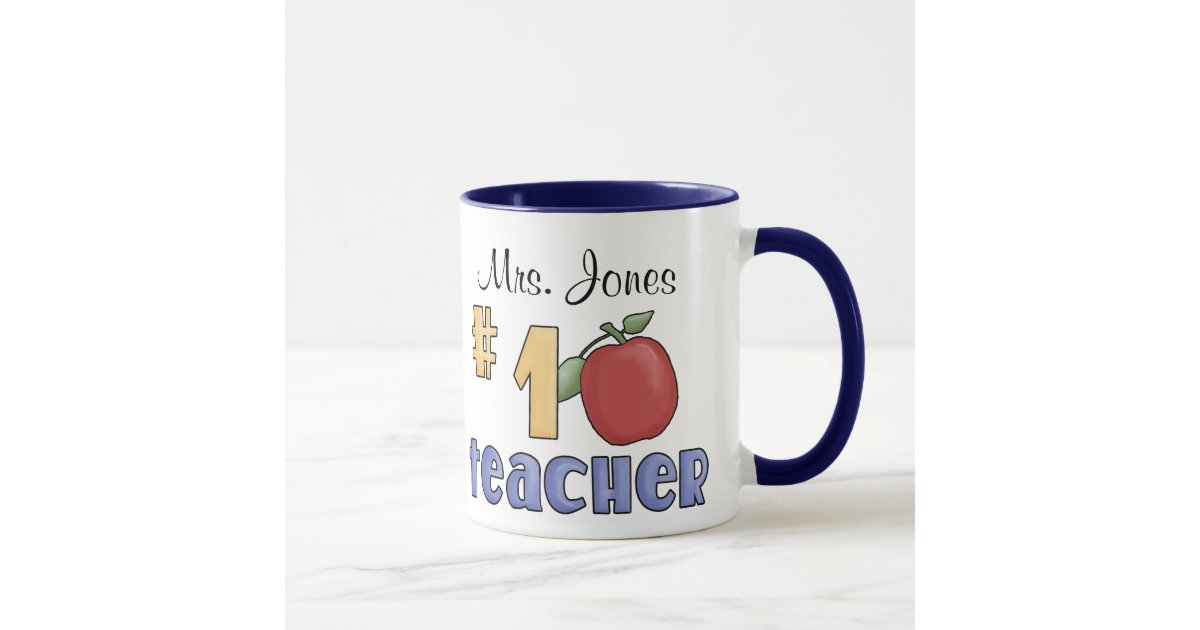 Number One Teacher, #1 Teacher Print Art Design Mug | Zazzle