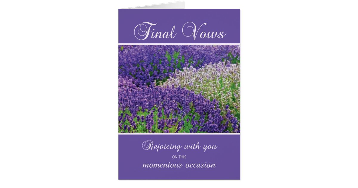 Nun Final Vows, Rejoicing, Lavender Flower | Zazzle