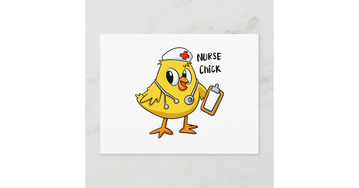 Nurse chick - funny bird cartoon postcard | Zazzle