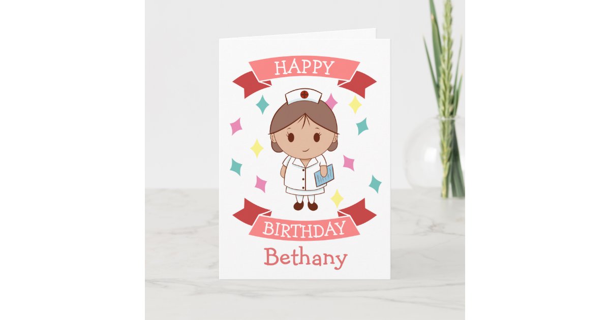 Nurse Happy Birthday Personalised Card | Zazzle