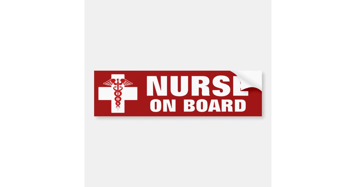Nurse on Board Bumper Sticker | Zazzle